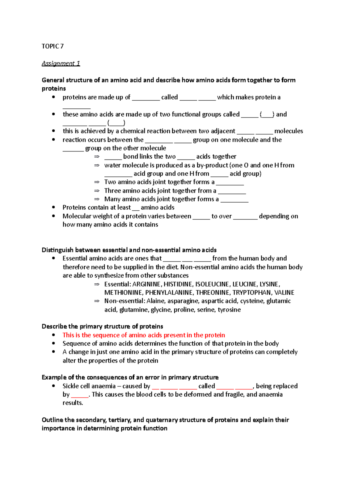 Topic 7 microbiology study - TOPIC 7 Assignment 1 General structure of ...