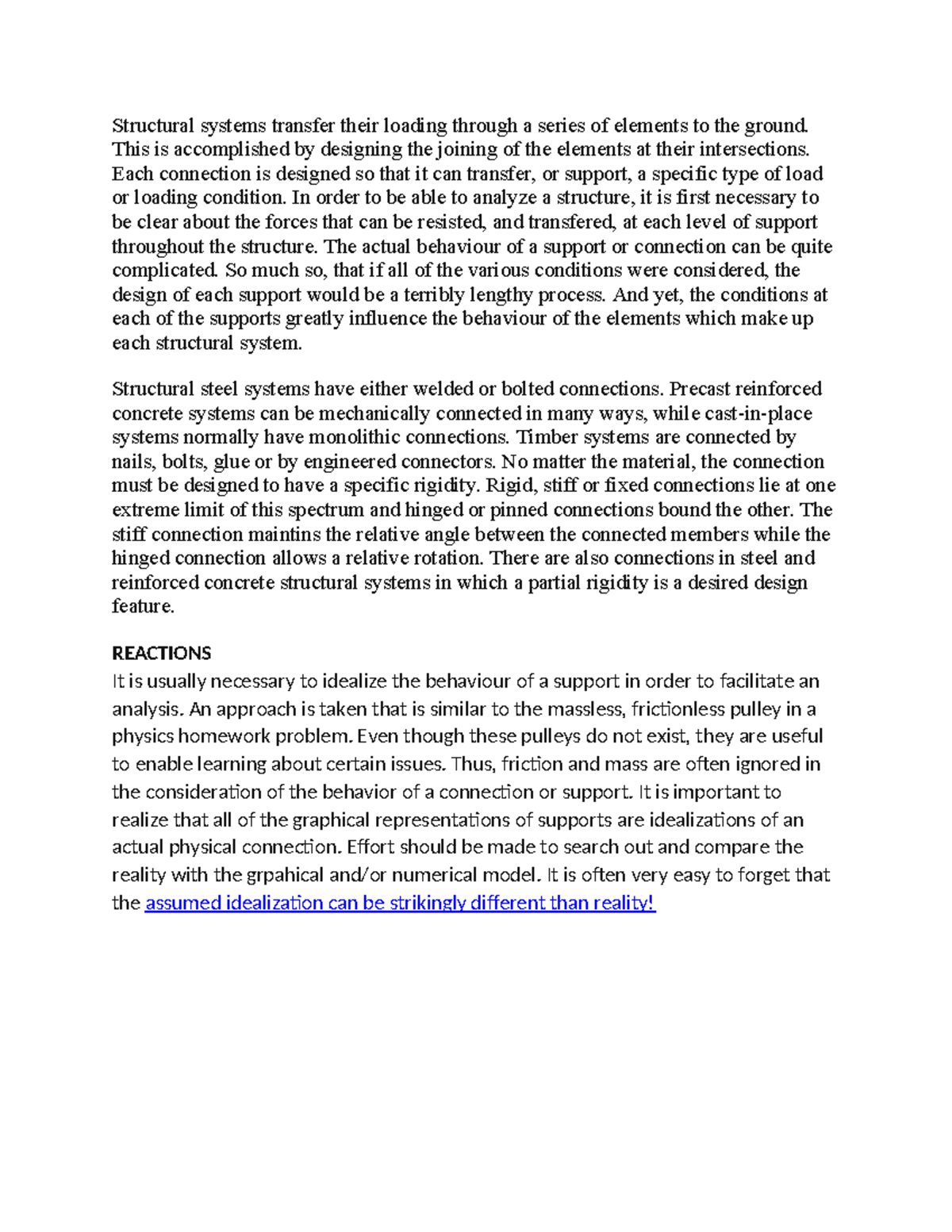 Structural Theory - lecture notes - Structural systems transfer their ...
