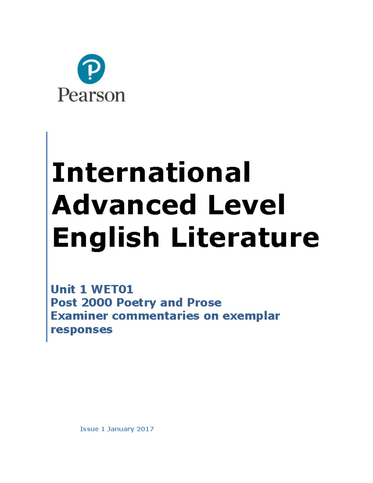 Exemplars ias unit 1 post 2000 poetry and prose - International ...