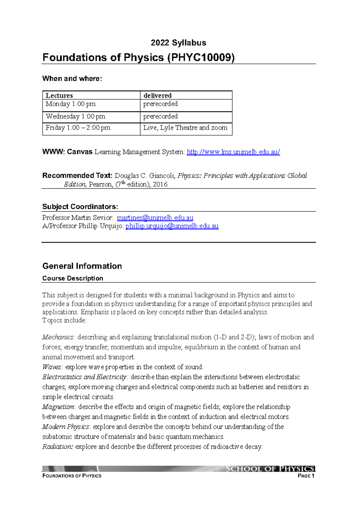 Foundations Of Physics Syllabus 2022 2022 Syllabus Foundations Of
