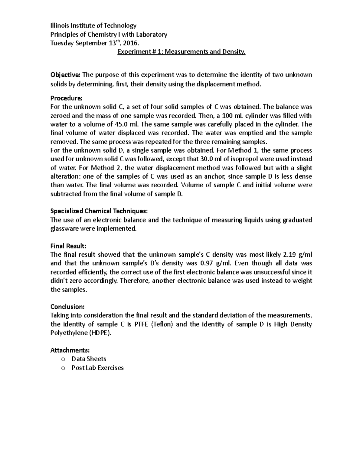 Lab 1 - Lab assignment submitted - Illinois Institute of Technology ...