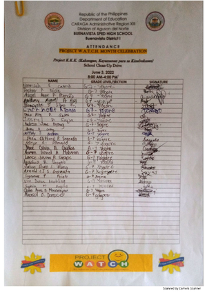 Attendance Motorcade During Kick-Off Program - AGUSAN Republic of the ...