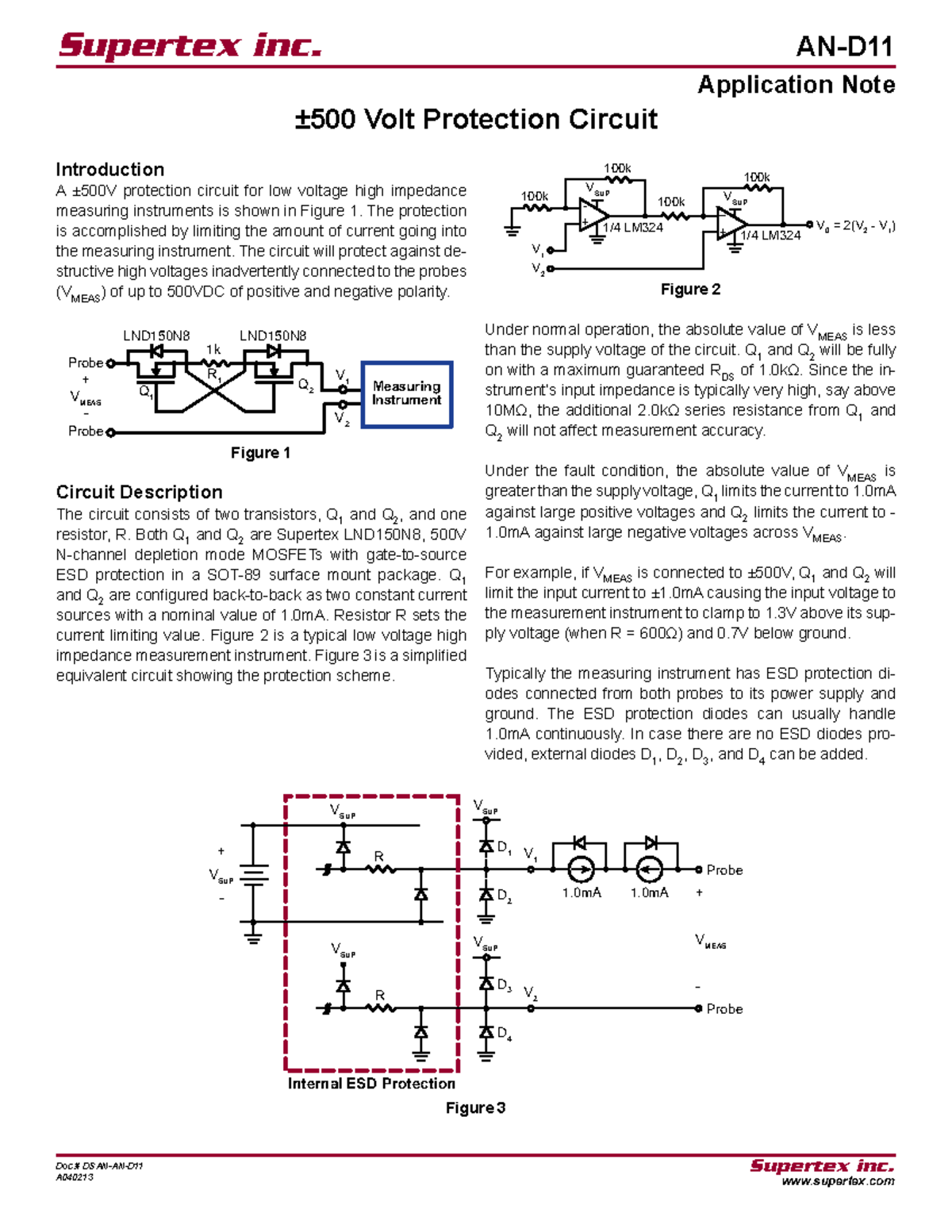 500V input protection AN-D11 - Supertex inc. AN-D Application Note ...