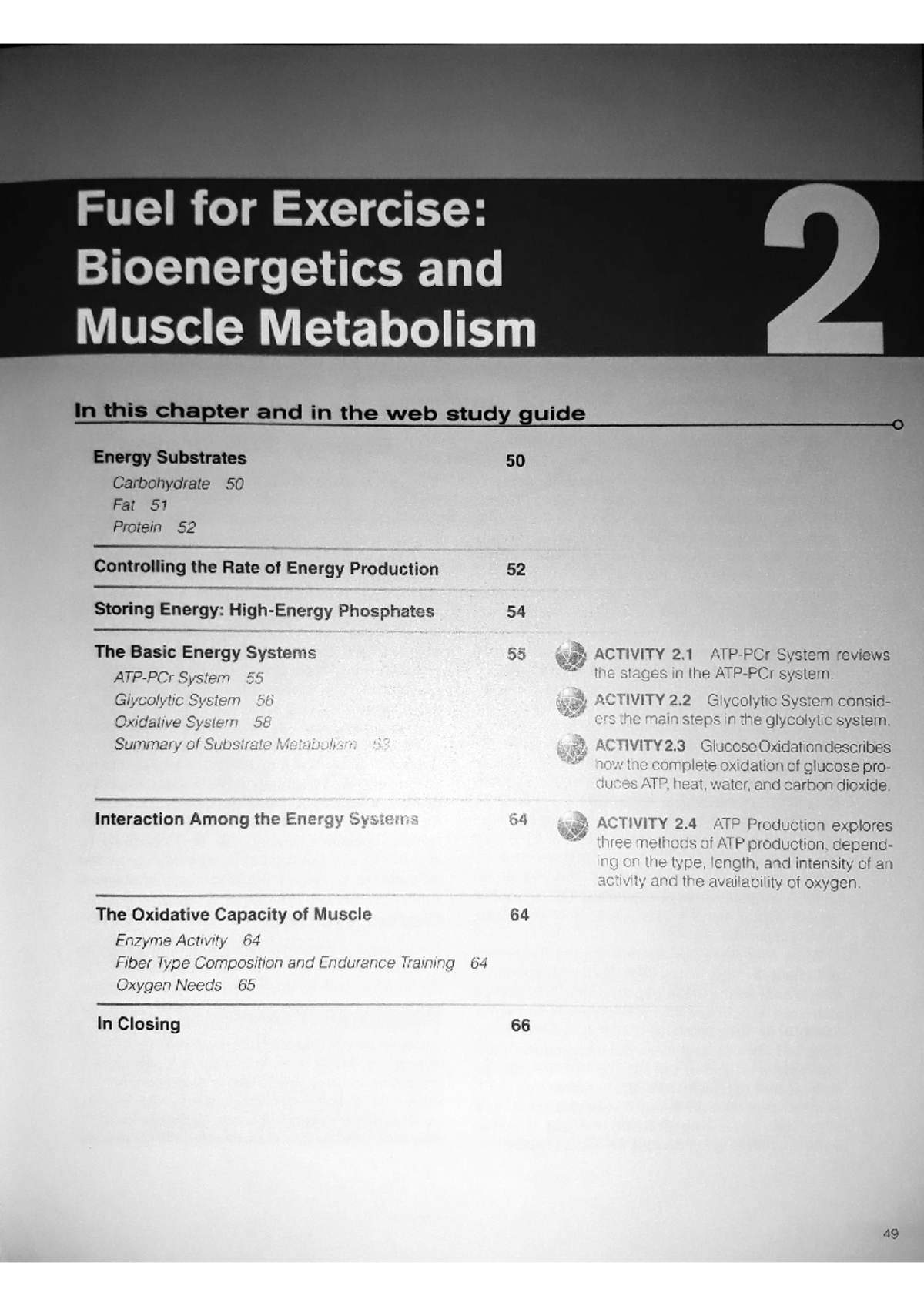 Lesson 2 week4 - Lecture notes - Fuel for Exercise: Bioenergetics and 2 ...