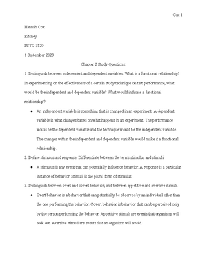 Ch 12 study questions - chapter 12 study questions Define preparedness ...