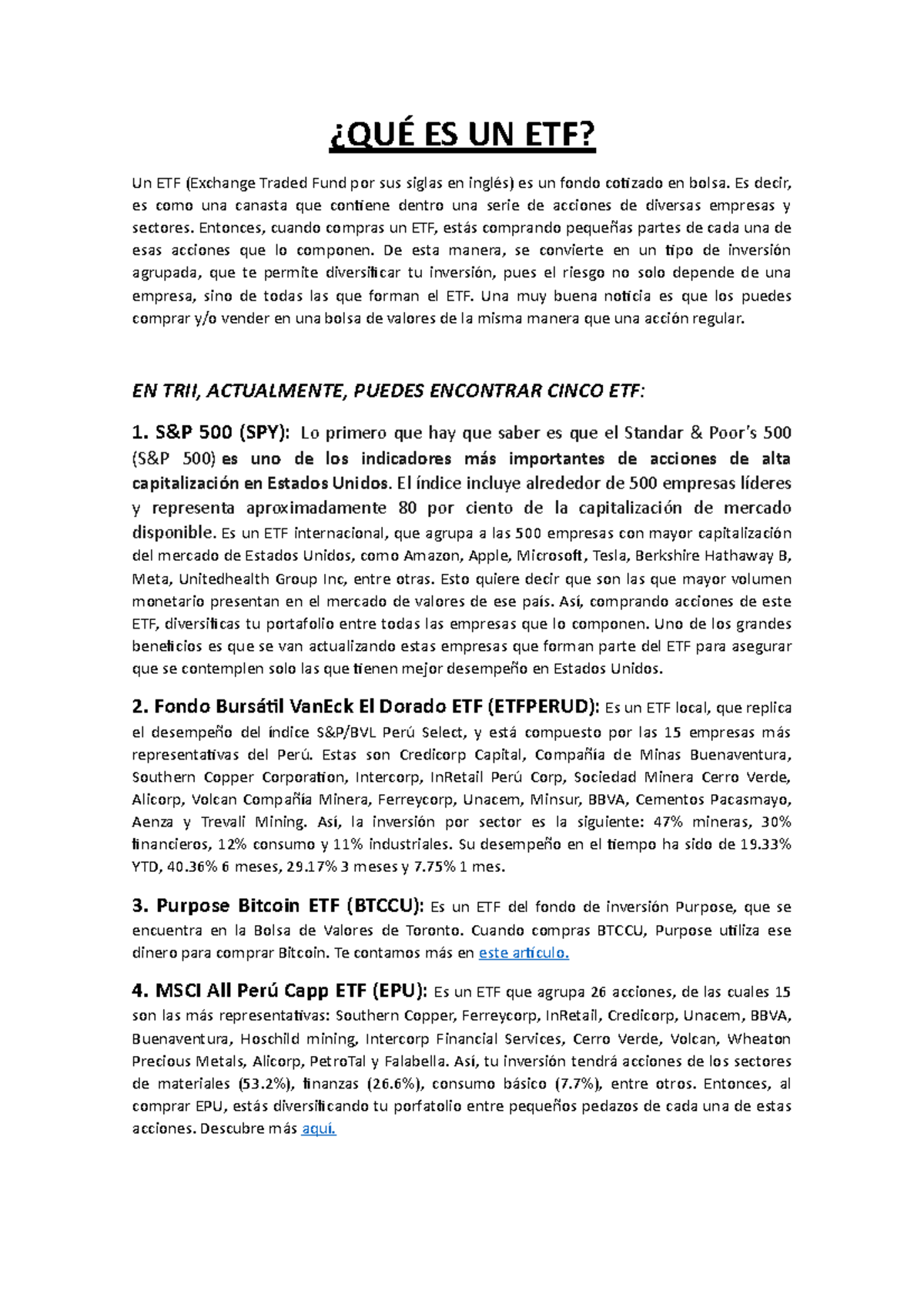 QUÉ ES UN ETF - nnnnnnnnnnnnnnnnnncn - ¿QUÉ ES UN ETF? Un ETF (Exchange Traded Fund por sus ...