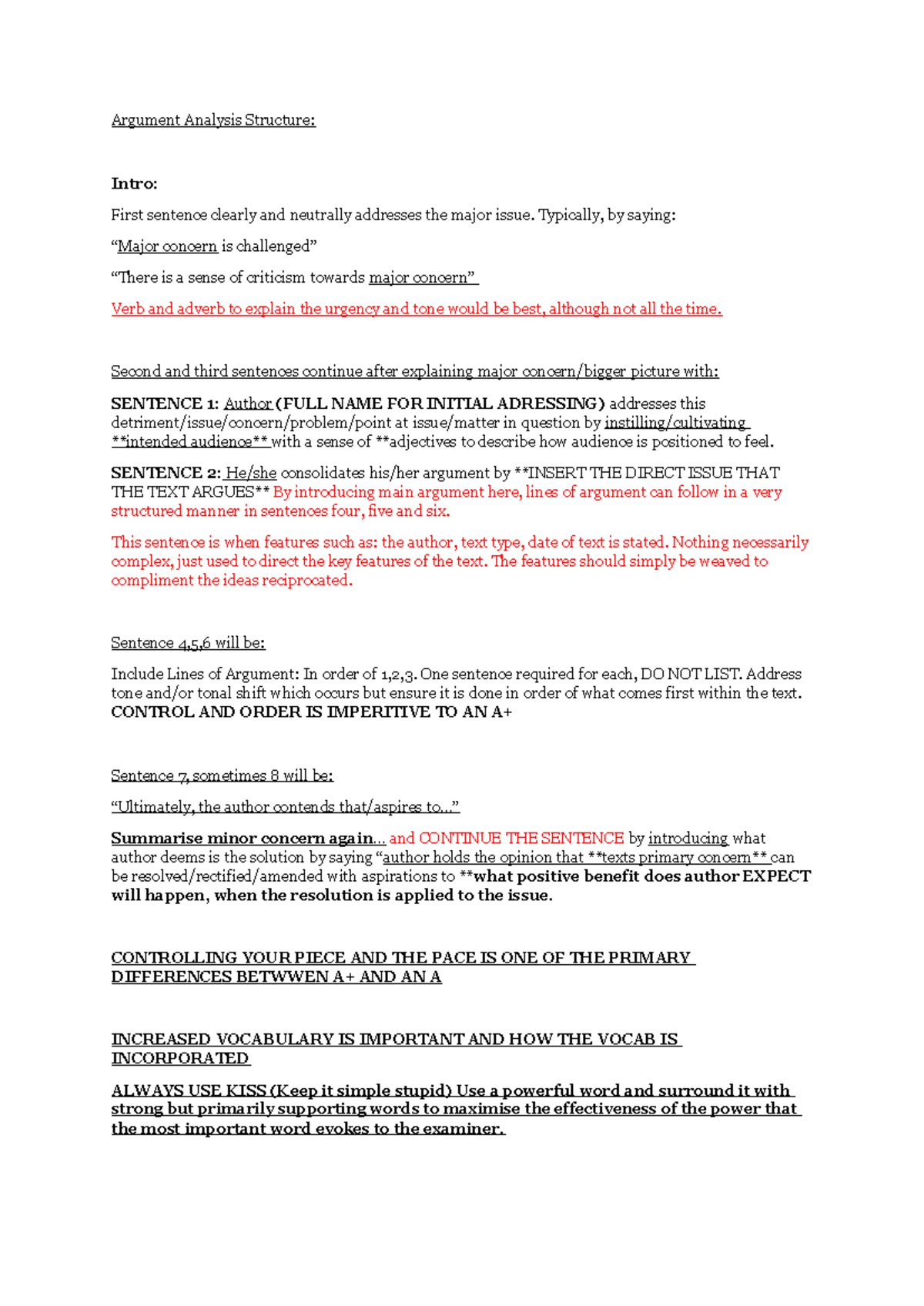 Keys To A Argument Analysis Intro Argument Analysis Structure Intro 5714