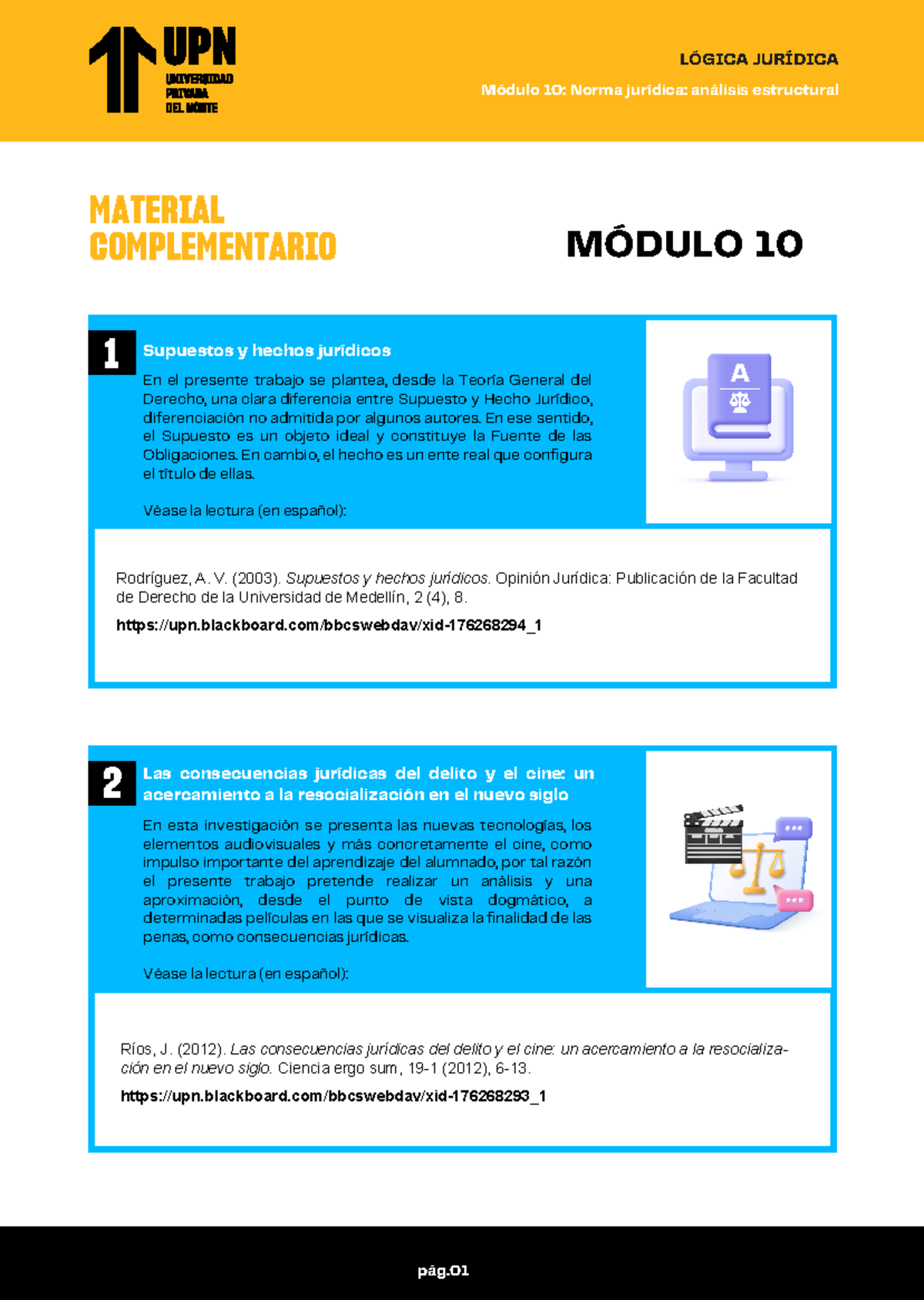 semana 10 el modulo - MATERIAL COMPLEMENTARIO MÓDULO 10 pág. 1 En el presente trabajo se plantea ...