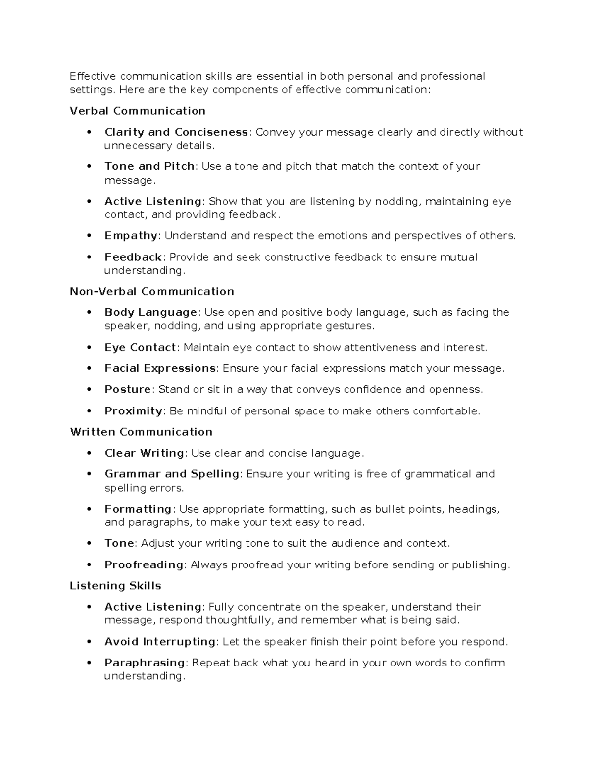 Communication skills - Here are the key components of effective ...