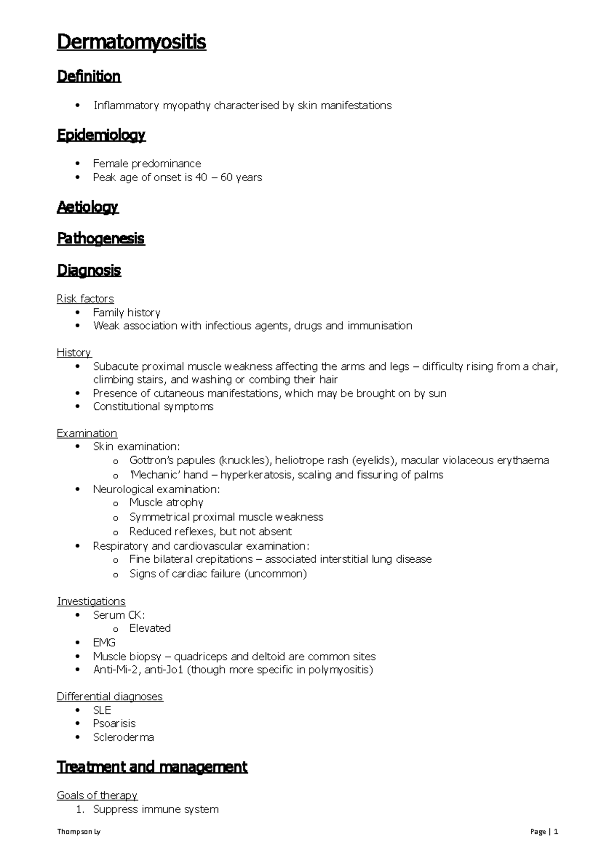 Dermatomyositis - dermatomyosistis clinical notes - Dermatomyositis ...
