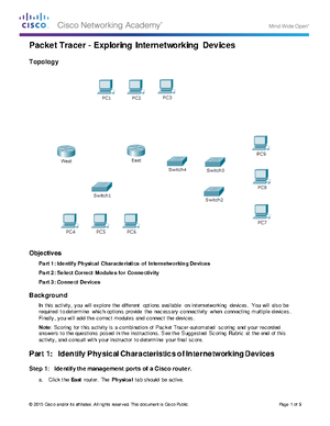 6.5.1.2 Lab - Building a Switch and Router Network - Topology Addressing Table Device Interface ...
