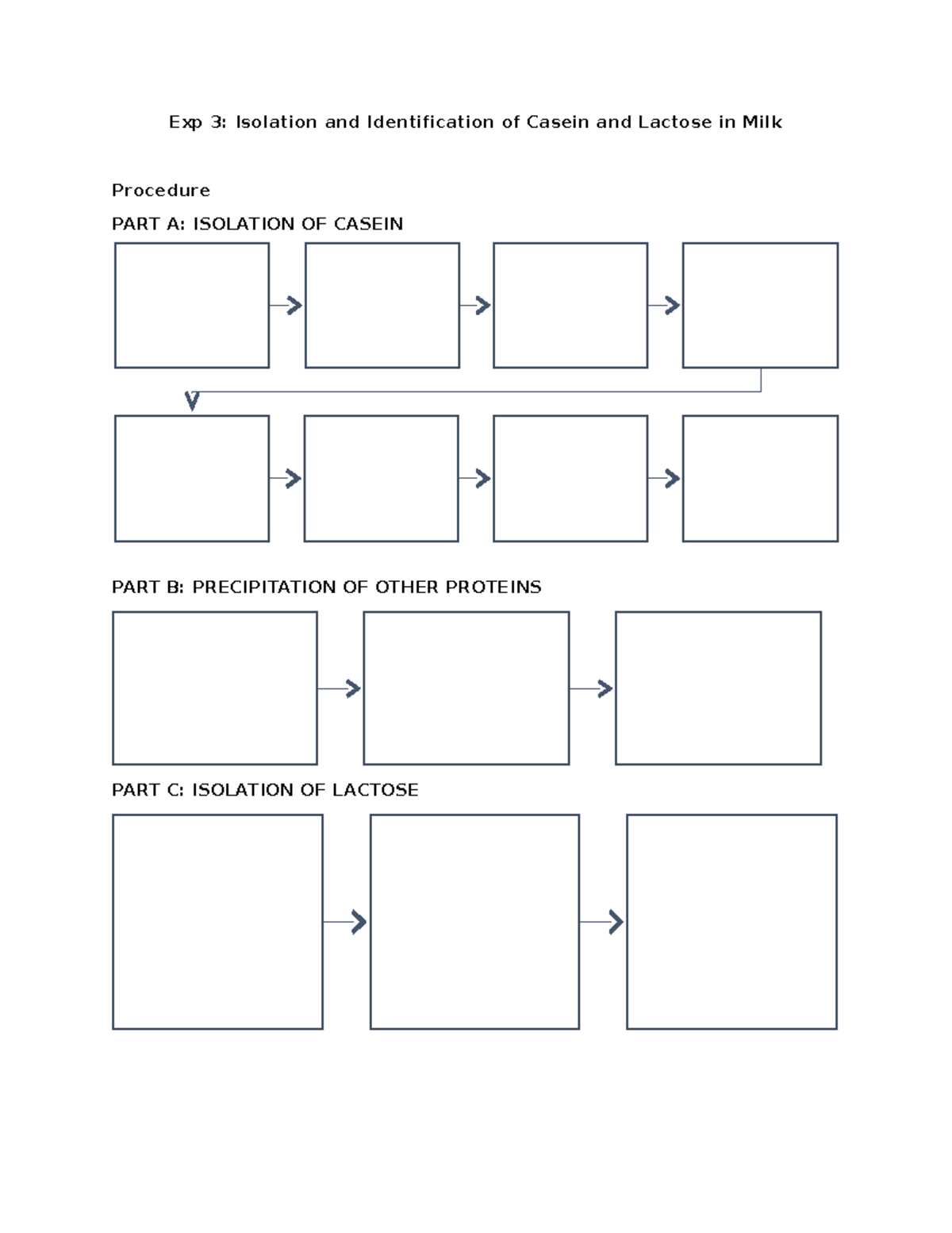 Exp 3 - Casein prelaboratory - Exp 3: Isolation and Identification of ...