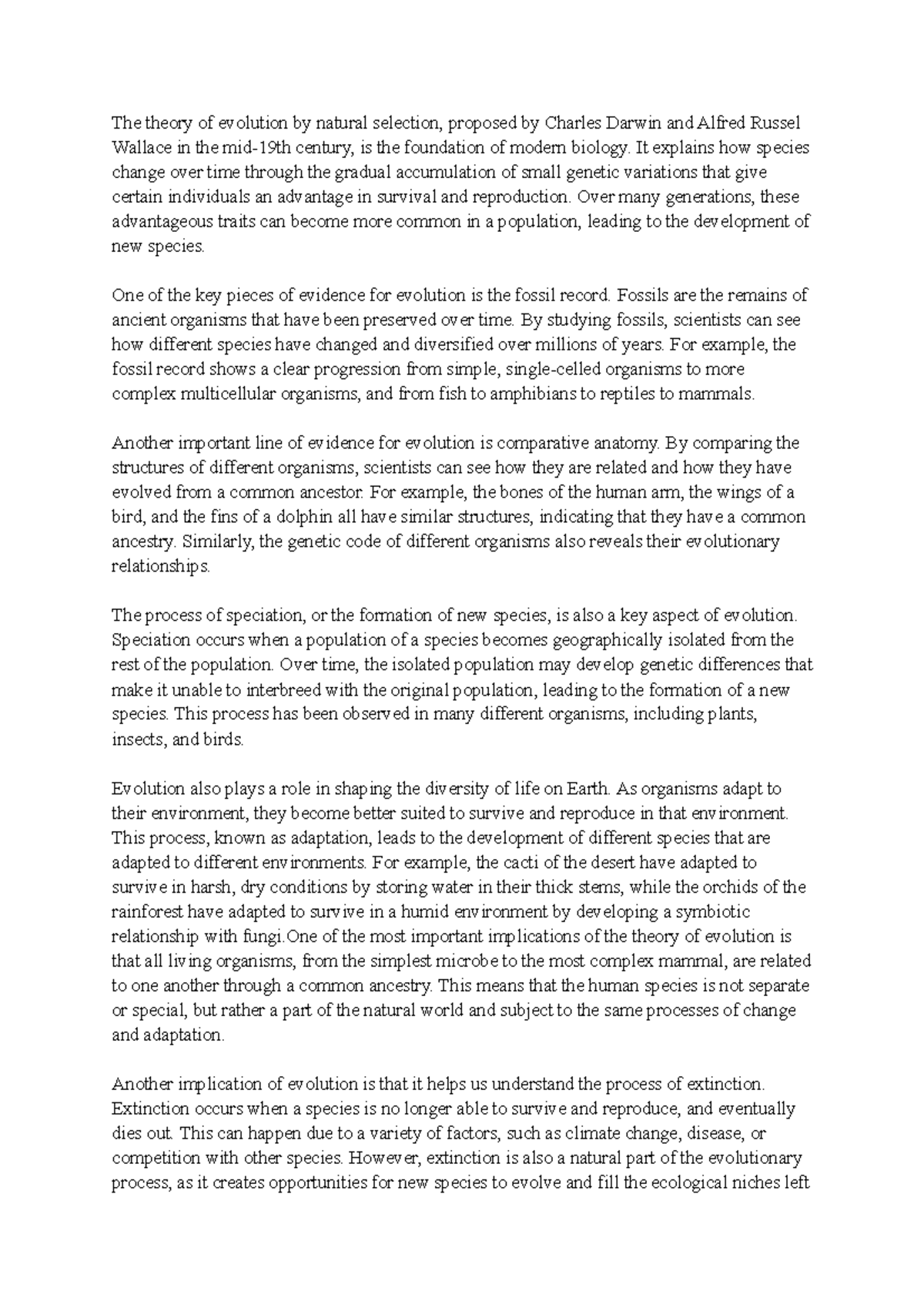 The theory of evolution - It explains how species change over time ...