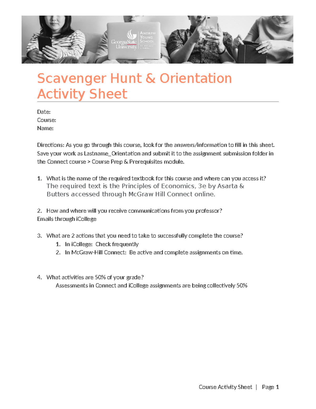 Scavenger Hunt Orientation Activity Sheet Fall 2021 - Scavenger Hunt ...