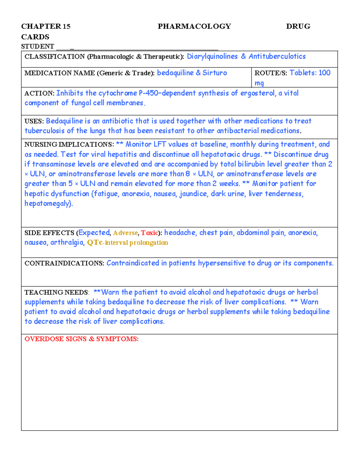 Chapter 8 bedaquiline, fluconazole, pyrazinamide - CHAPTER 15 ...