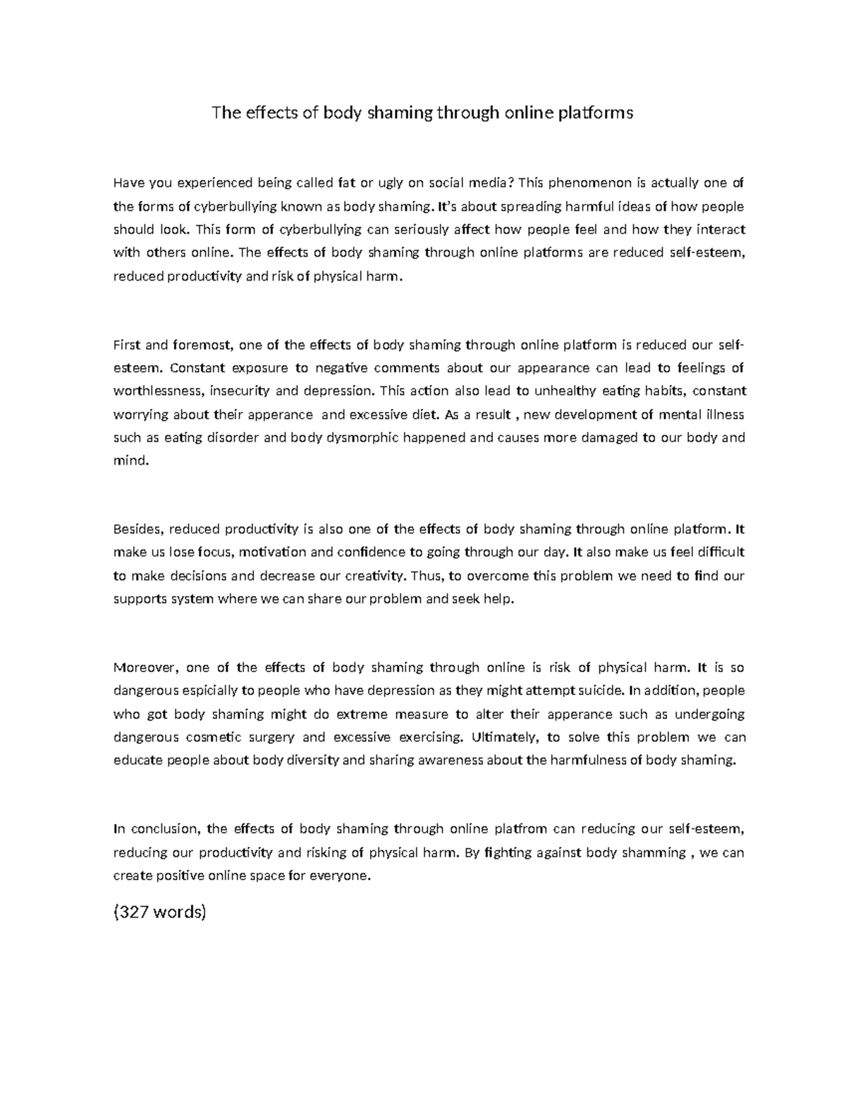 The effects of body shaming through online platforms - It’s about ...