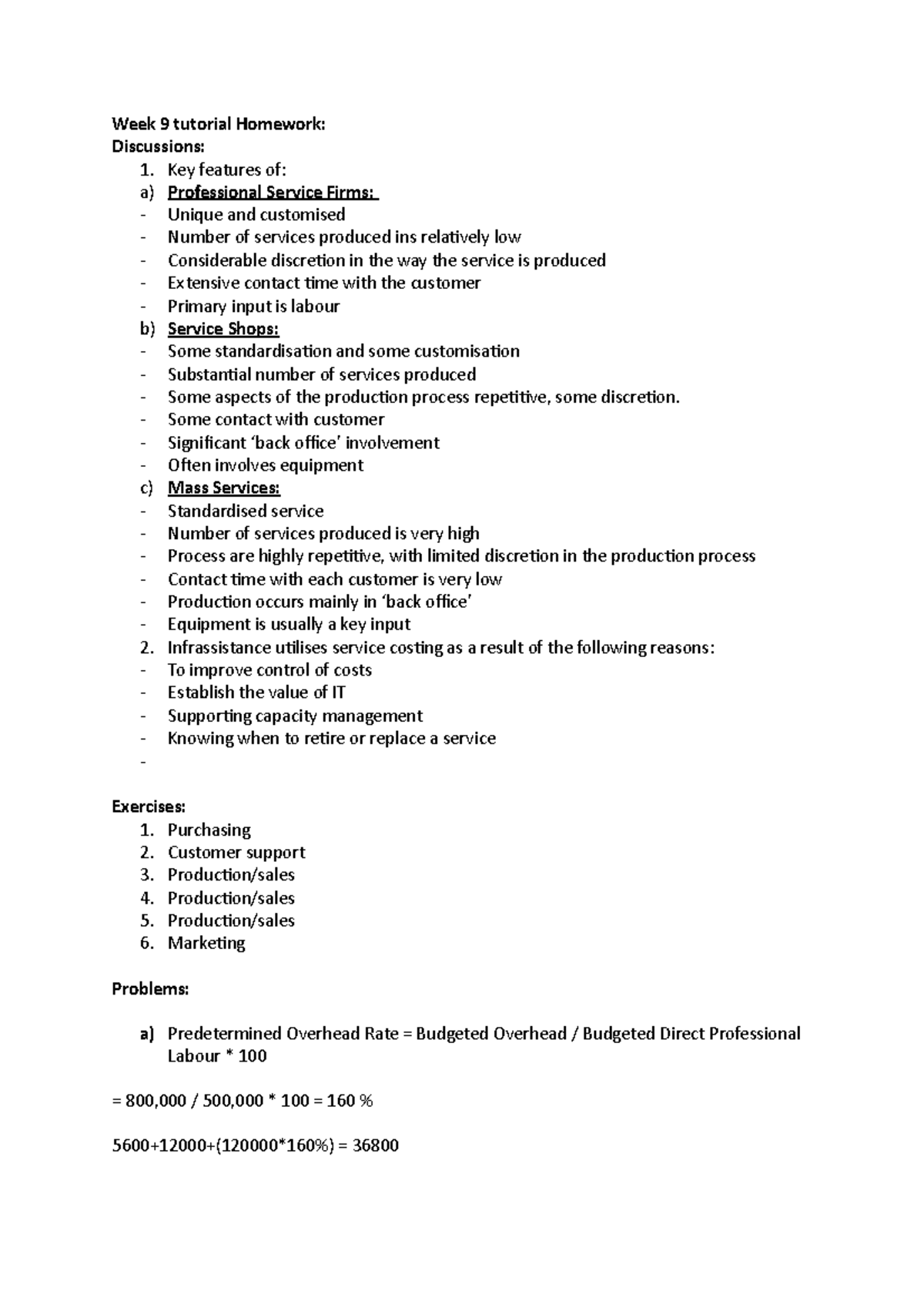 Weeks 9 tutorial Homework - Week 9 tutorial Homework: Discussions: 1 ...