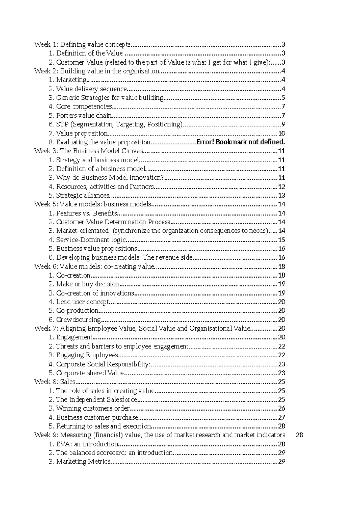 Value creation review - lecture notes - Evaluating the value ...
