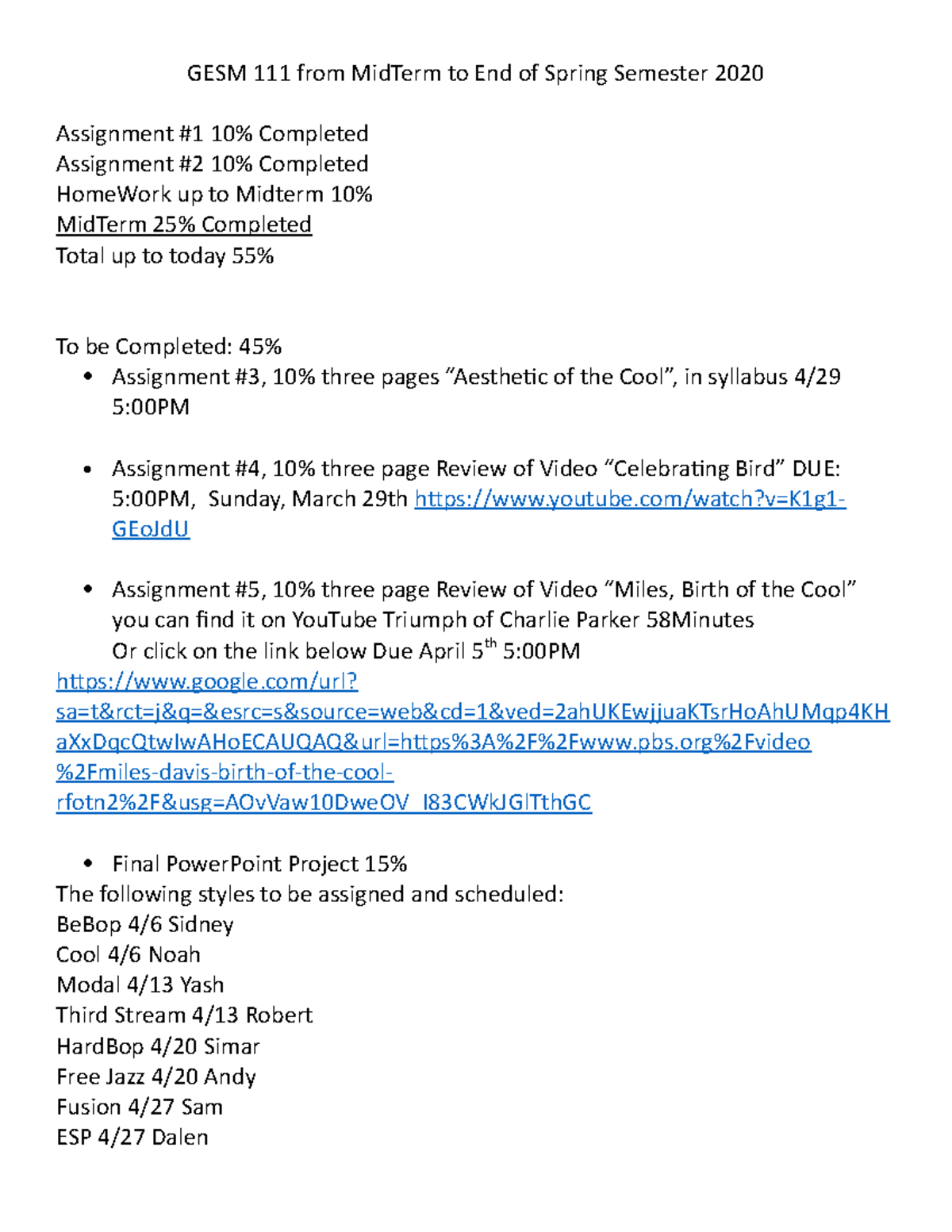 GESM 111 from Mid Term to End of Spring Semester 2020 - Studocu