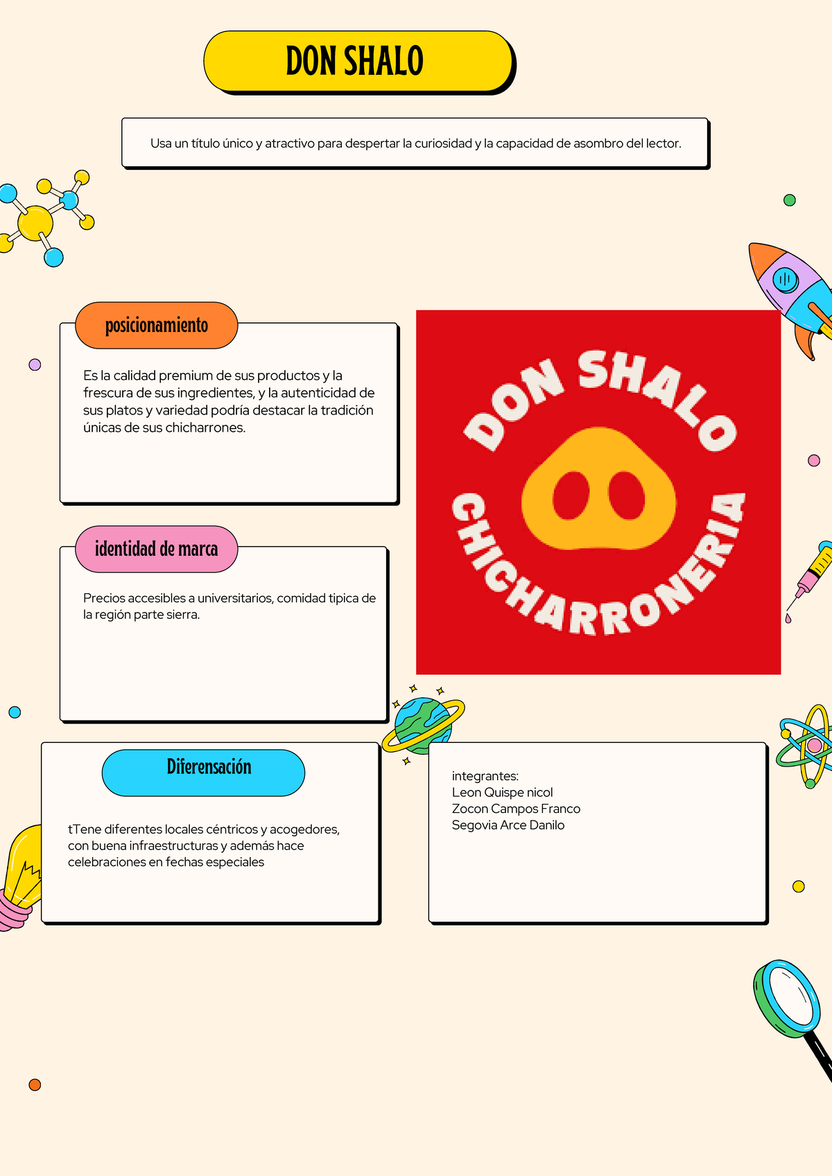 Colorido Ilustrado Ciencia Información Póster - DON SHALO Usa un título ...