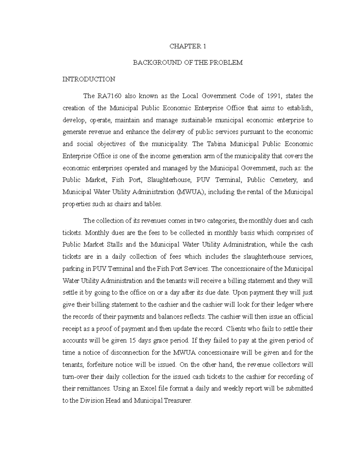 Chapter I - CHAPTER 1 BACKGROUND OF THE PROBLEM INTRODUCTION The RA7160 ...