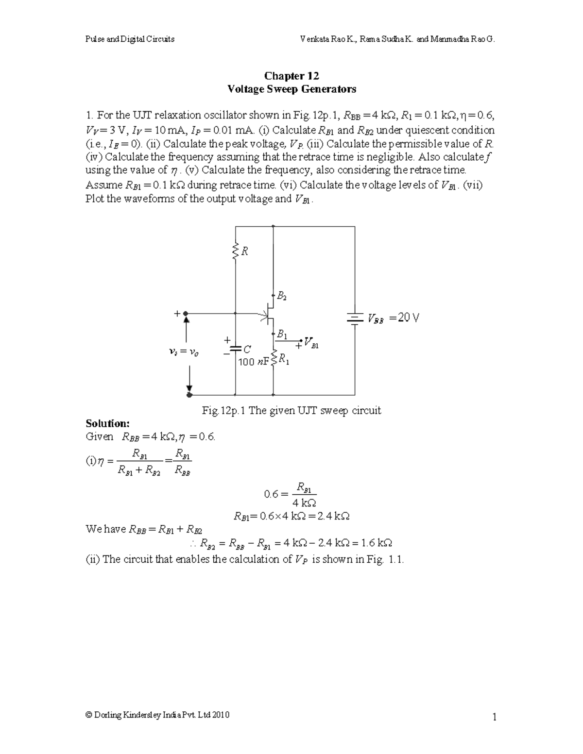 UJT PUT - Notes - Chapter 12 Voltage Sweep Generators For the UJT ...