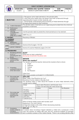 Lesson PLan on Soil Erosion 6 - LESSON PLAN IN SCIENCE 6 Soil Erosion ...
