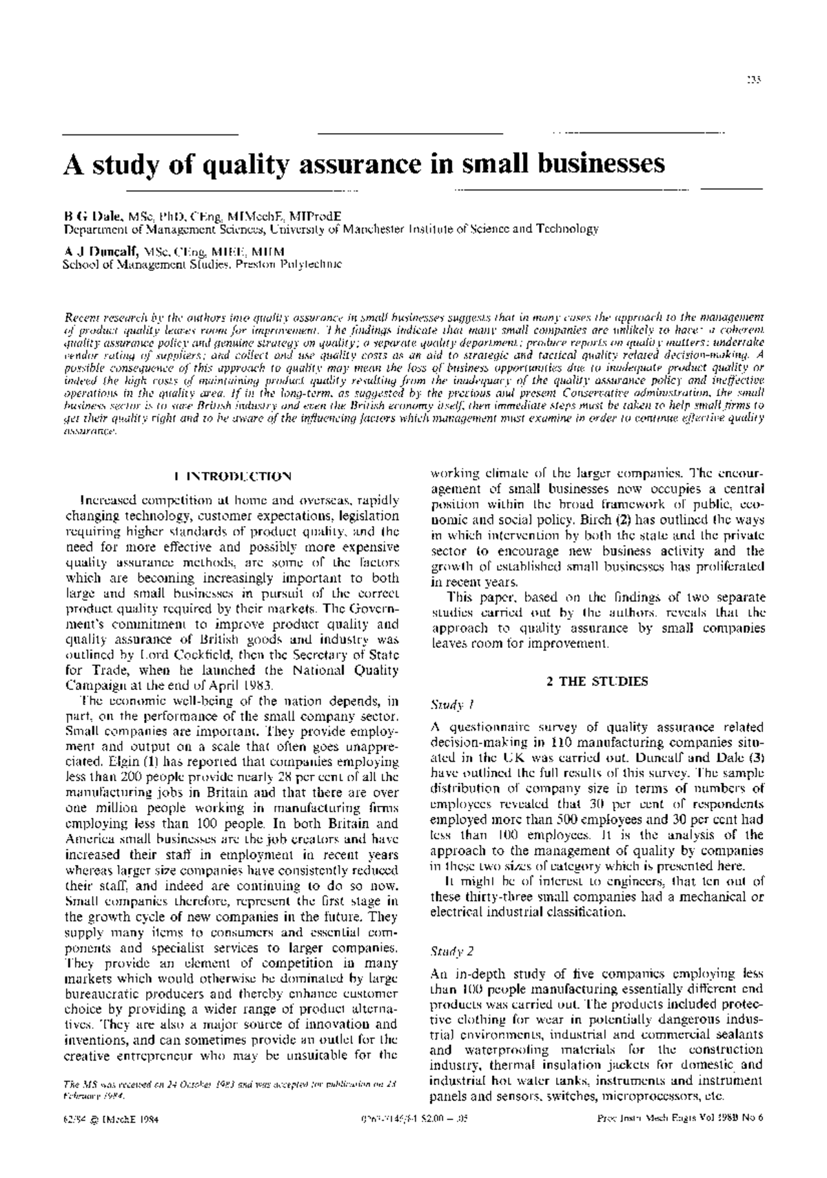 3 A study of quality assurance in small businesses - Thejindings ...