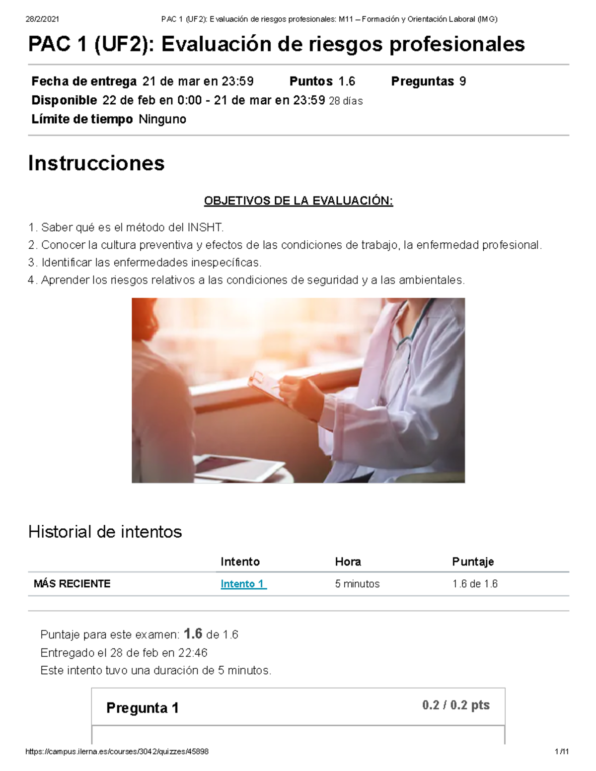 Pac 1 uf2 - fol - PAC 1 (UF2): Evaluación de riesgos profesionales Fecha de entrega 21 de mar en ...