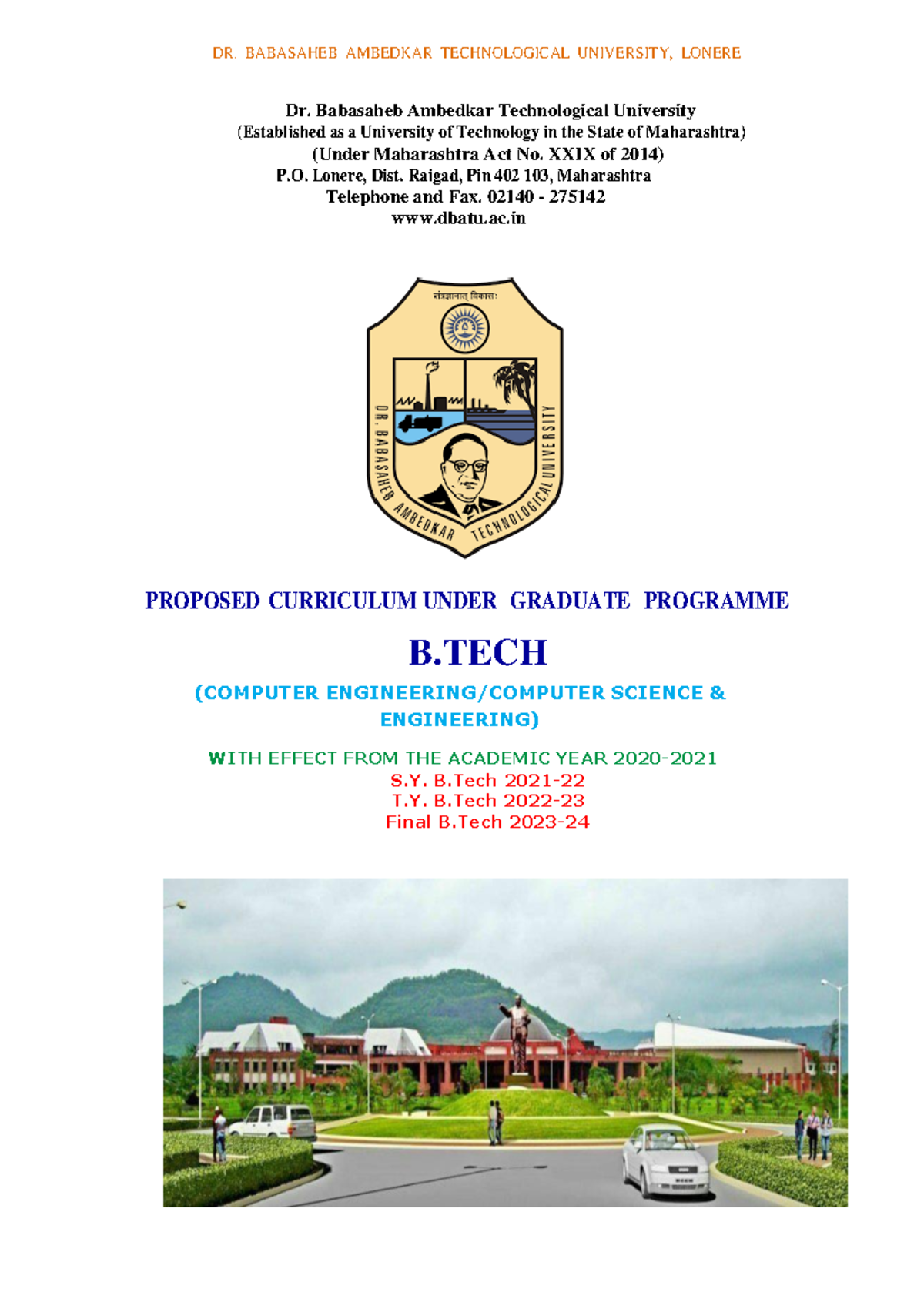 Computer Engg and CSE-Syllabus-wef-2021 final - Dr. Babasaheb Ambedkar ...