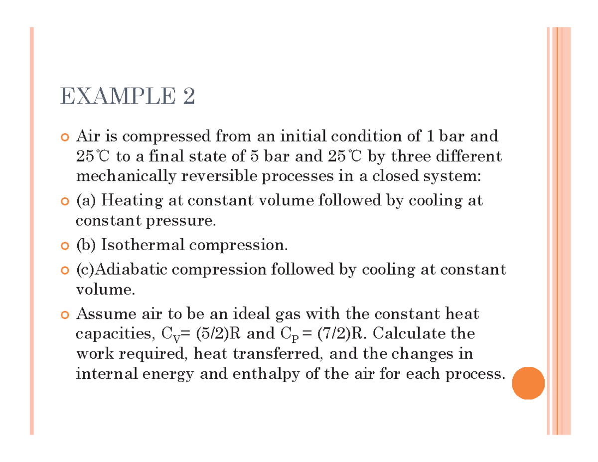 Thermodynamic Properties 2 - EXAMPLE 2 ####### | Air is compressed from ...