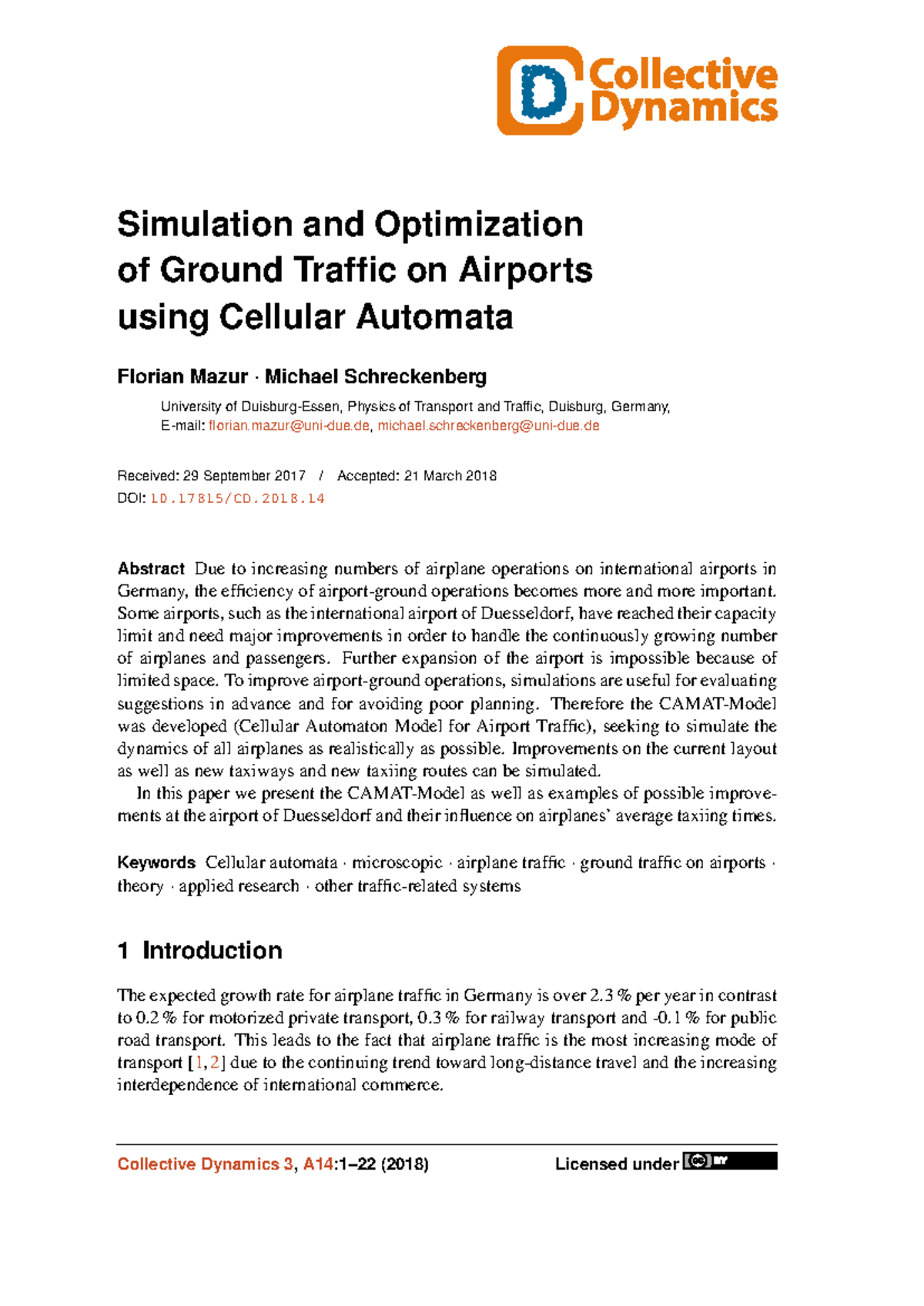Simulation and Optimization of Ground Traffic on A - Simulation and ...