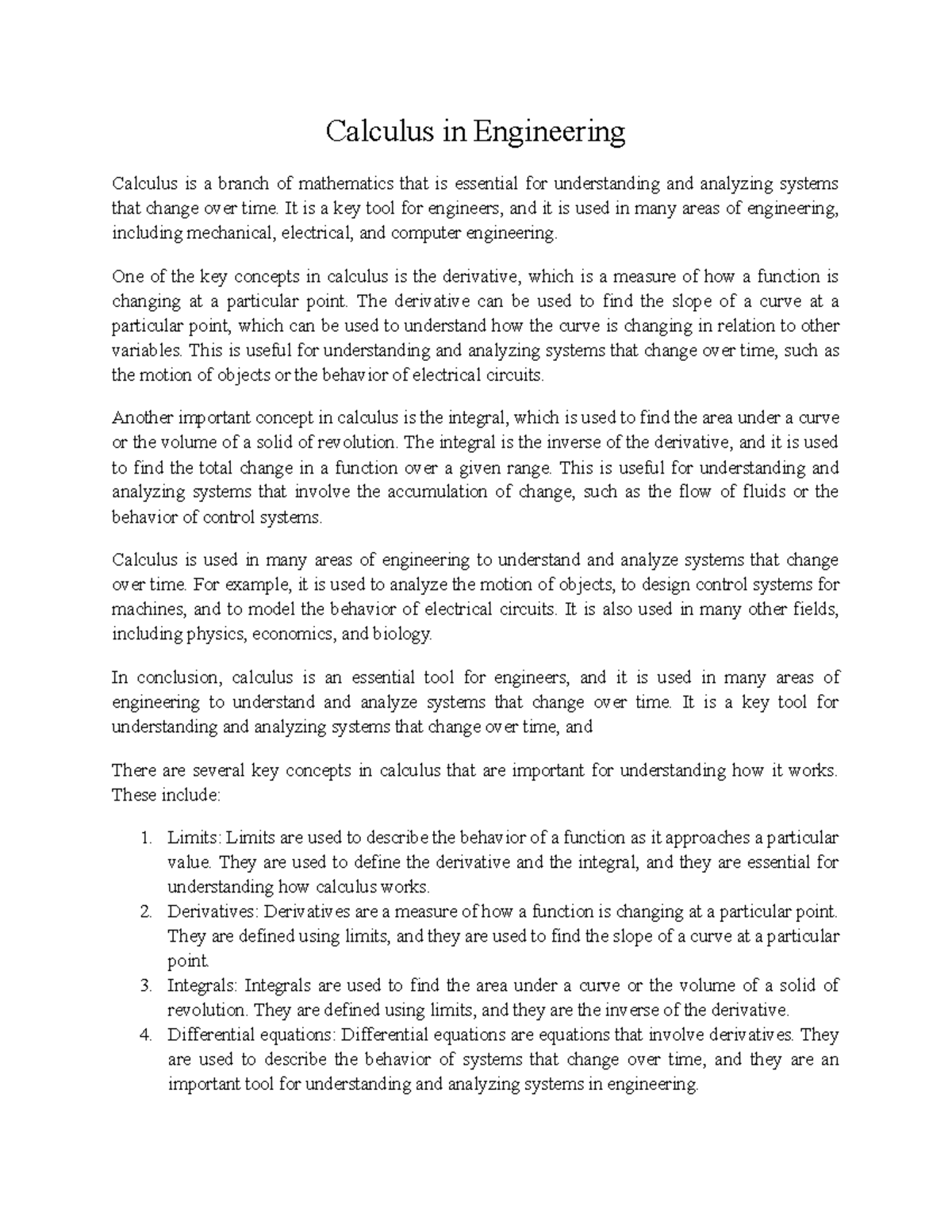 Calculus is a branch of mathematics that is essential for understanding ...