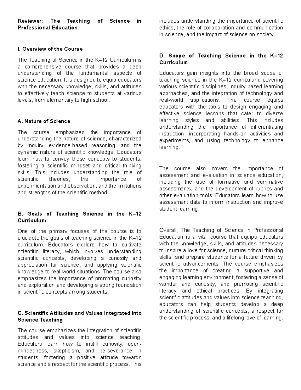 Reviewer-TTS - Reviewer: The Teaching of Science in Professional ...