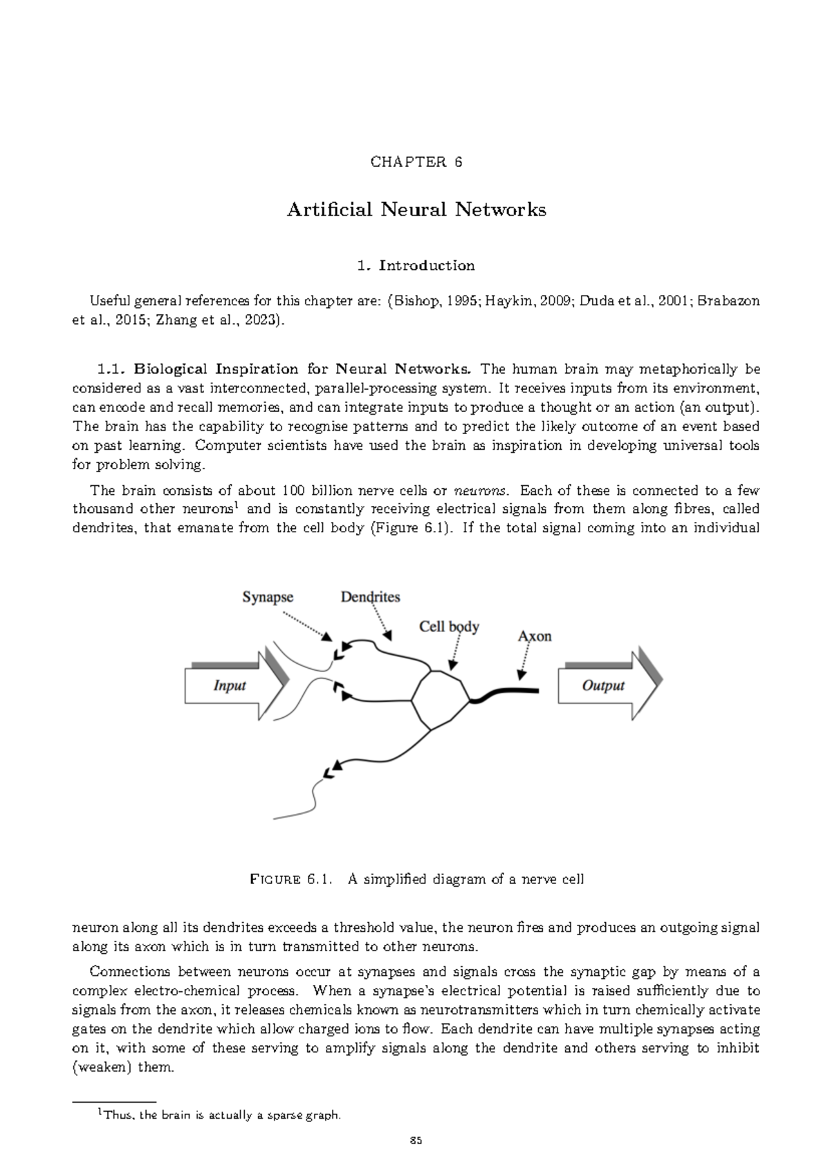 Ch06 Neural Networks Lecture Notes Chapter 6 Artificial Neural