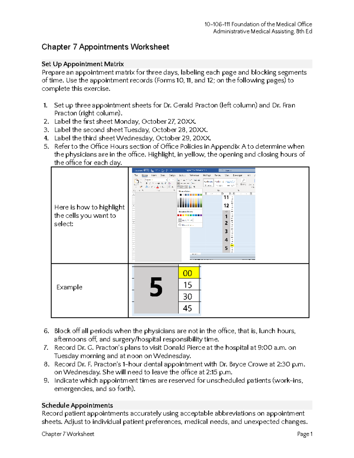Chapter 7 Worksheet Christianson - Administrative Medical Assisting ...