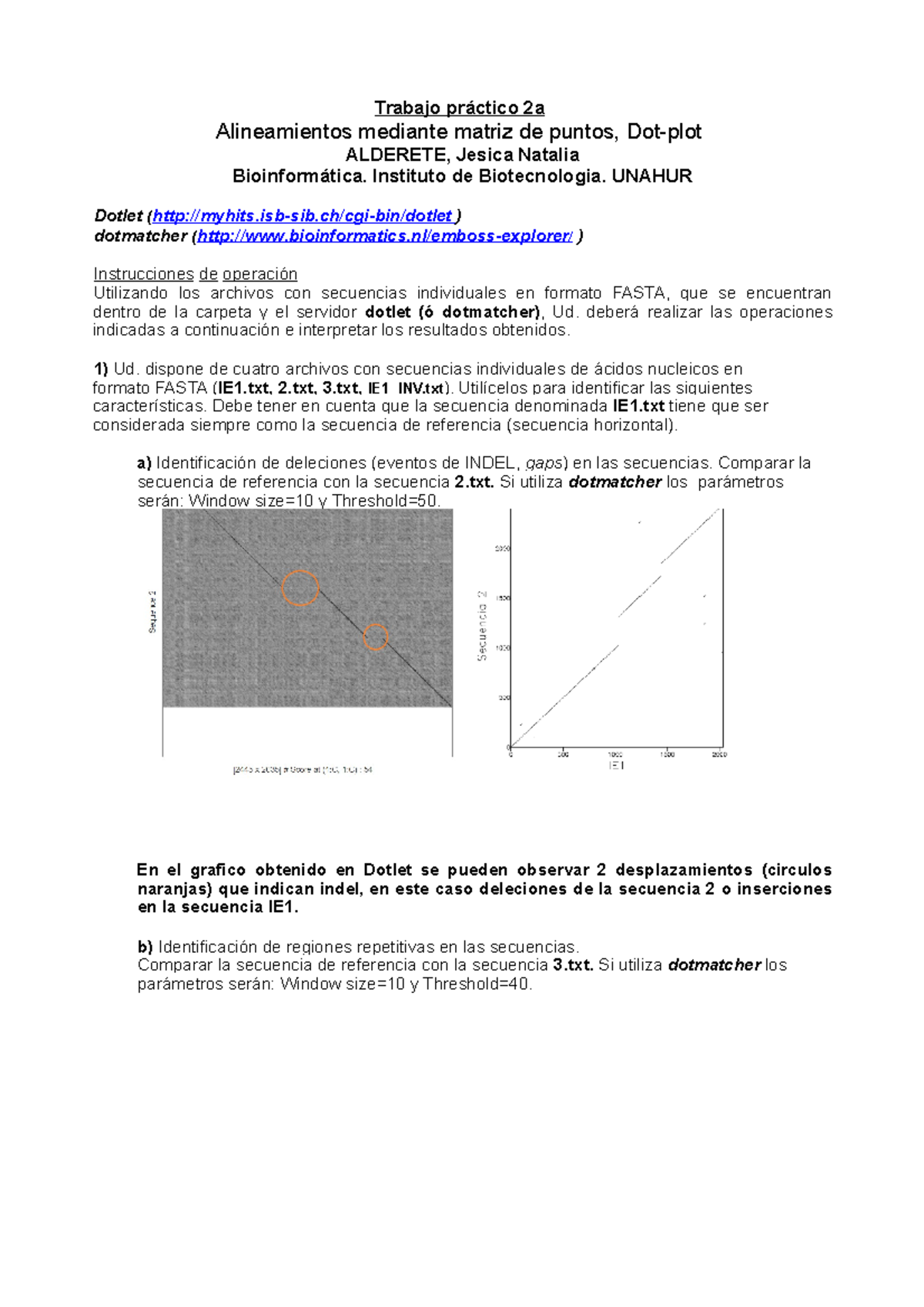 Trabajo practico 2a - ALINEAMIENTOS-BIOINFORMATICA - Trabajo práctico ...