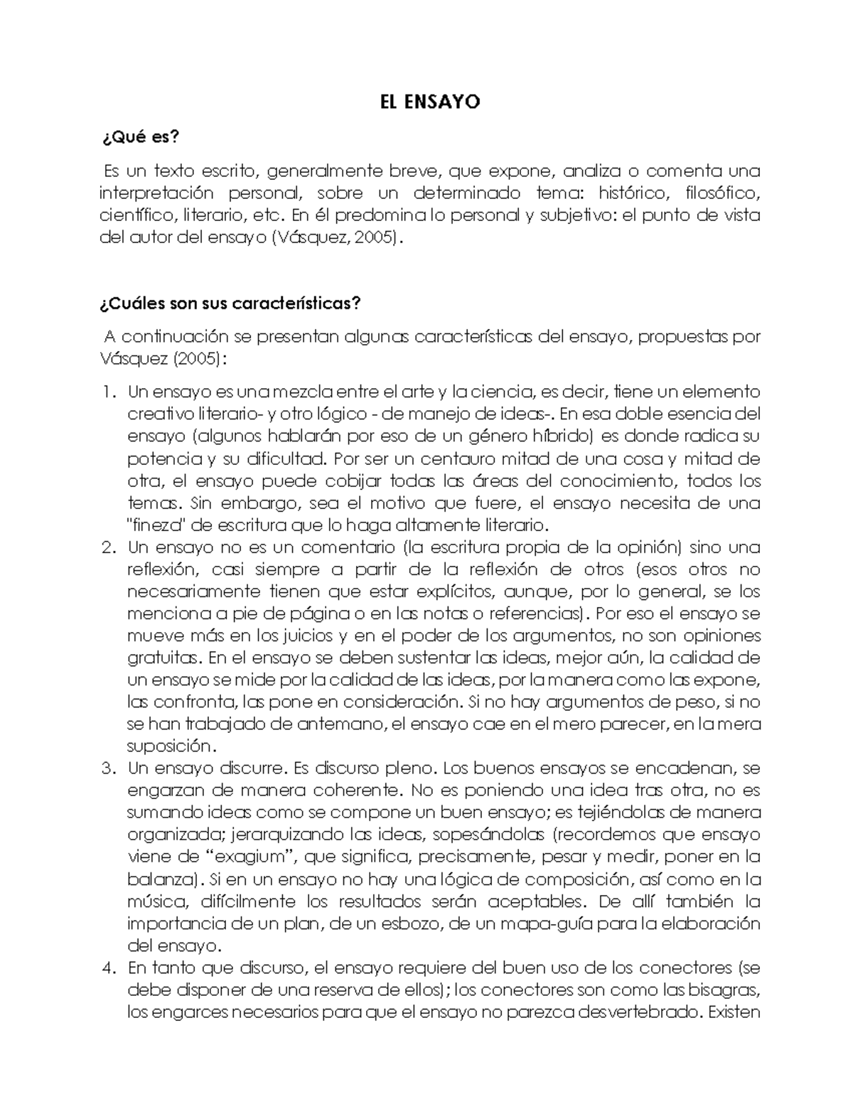 EL Ensayo - Lectura - EL ENSAYO ¿Qué es? Es un texto escrito ...