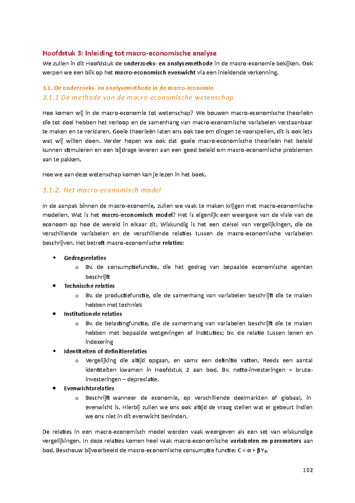 Hoofdstuk 3 - volledige notities - Hoofdstuk 3: Inleiding tot macro ...