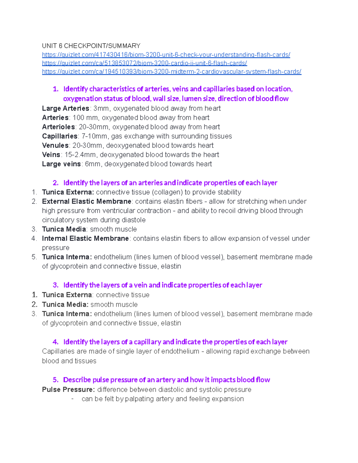 UNIT 6 Checkpoint Summary - UNIT 6 CHECKPOINT/SUMMARY - Studocu