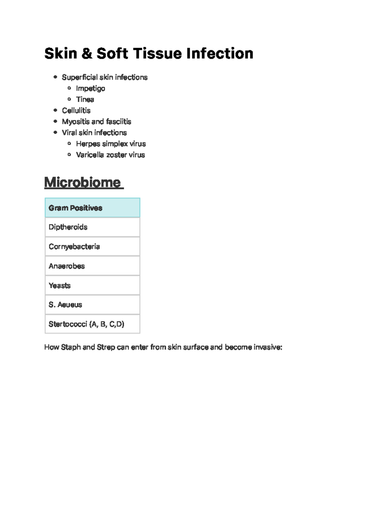 Skin and Soft Tissue Infection - S k i n & S o f t Ti ss u e I n fe c t ...