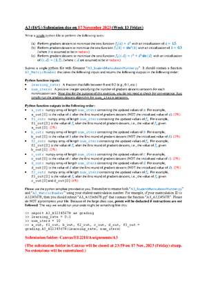 Assignment 2 2023-S1-1 - A 2 ( 1 5%) Submission due on 20 th Oct. 2023 (Week 9 Friday) Question ...
