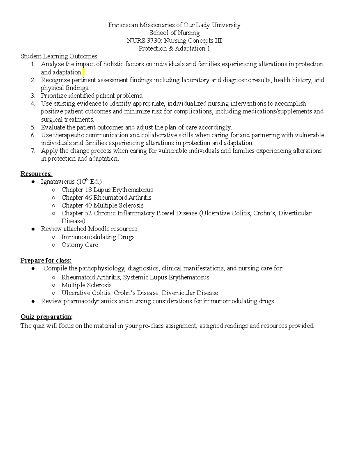 Protection Adaptation Day 1 - Learning Plan - Franciscan Missionaries ...