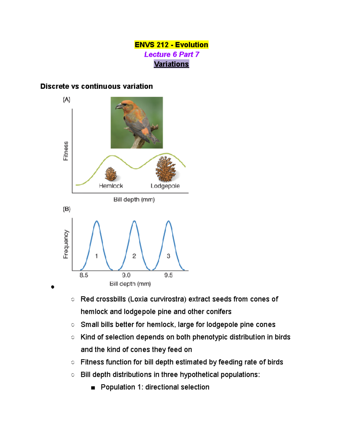 ENVS 212 Lecture 6 Part 7 - Spring 2020 - ENVS 212 - Evolution Lecture 6 Part 7 Variations ...