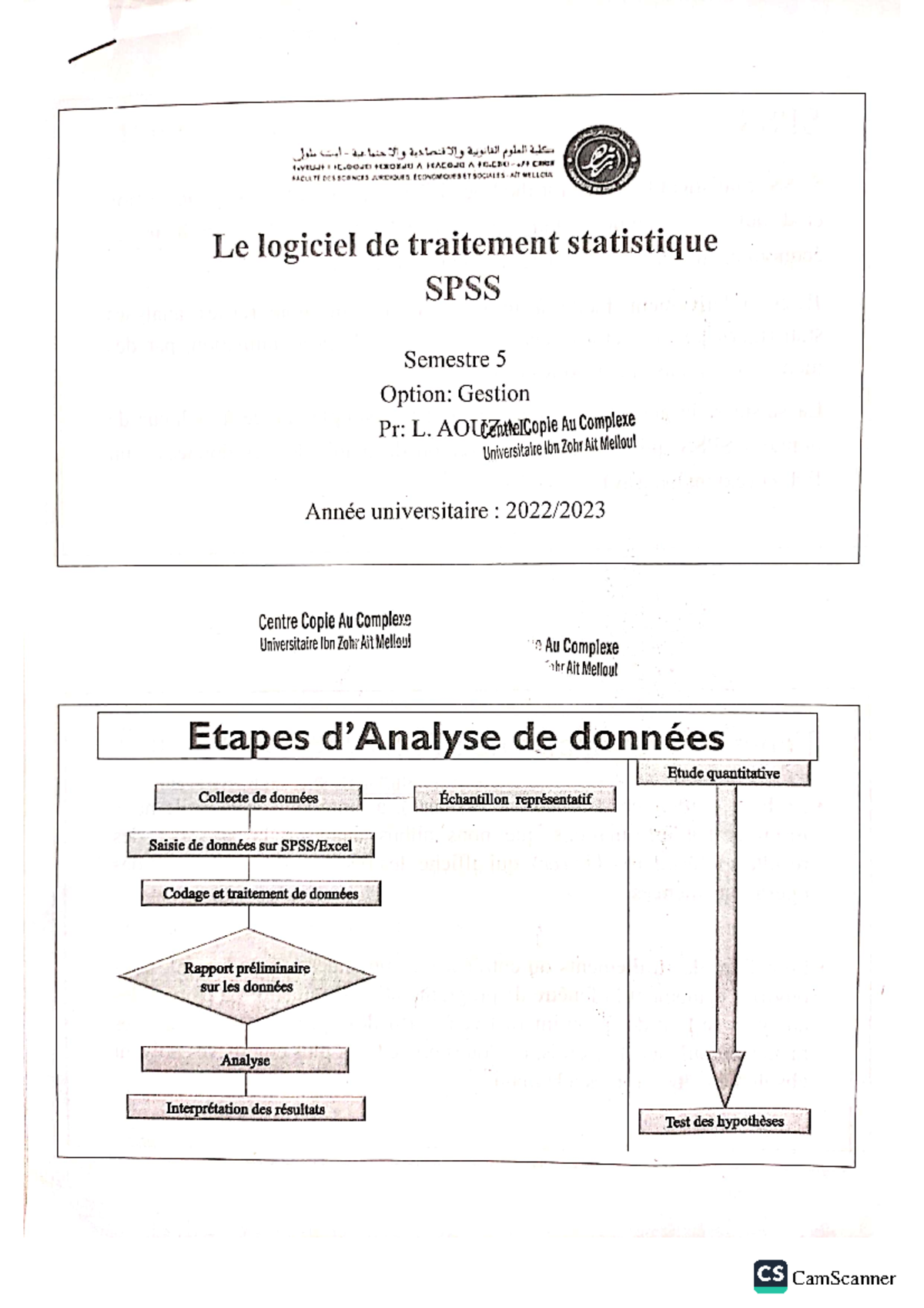 SPSS - résumé de l'utilisation du logiciel SPSS - M 35 - Analyse des ...