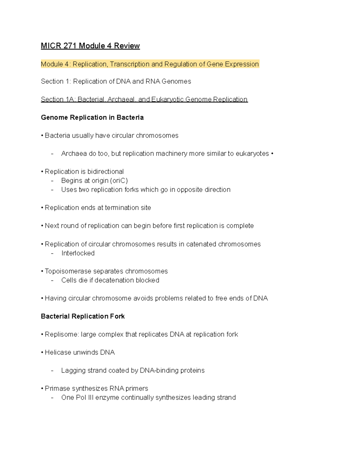 MICR 271 Module 4 Review Section 1 - MICR 271 Module 4 Review Module 4 ...