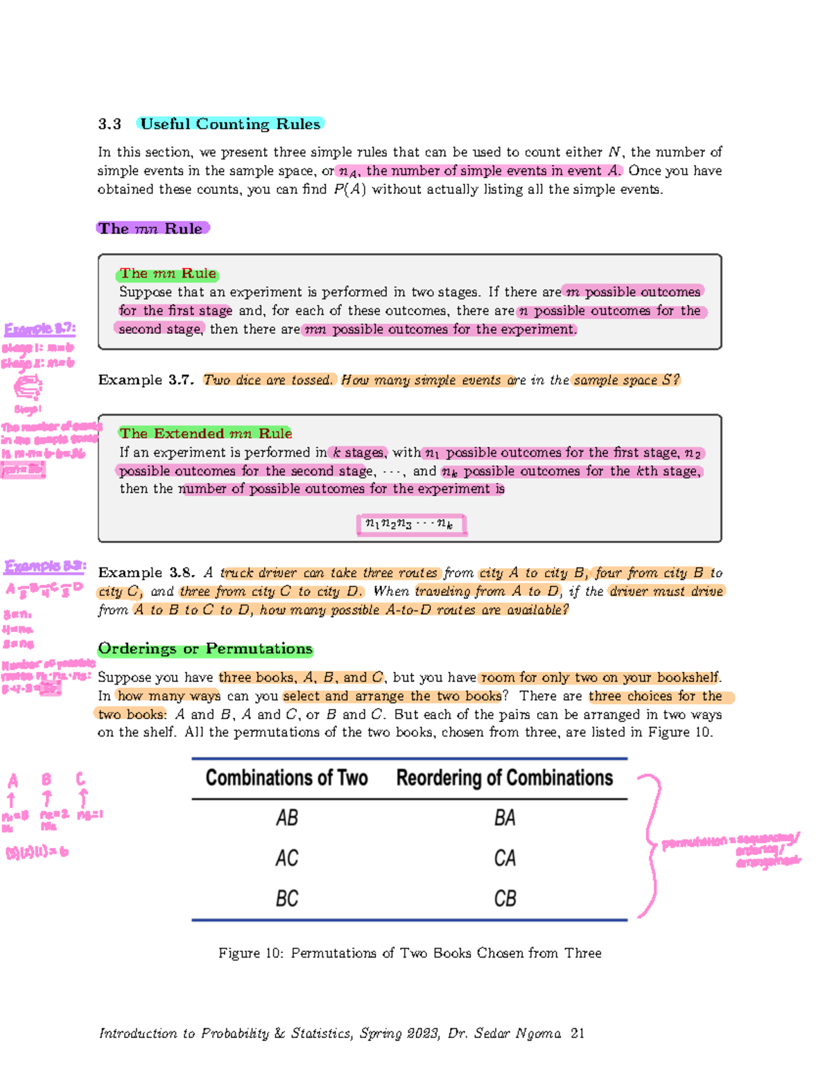Lecture Note 2 - Probability - 3 Useful Counting Rules In this section, we present three simple ...