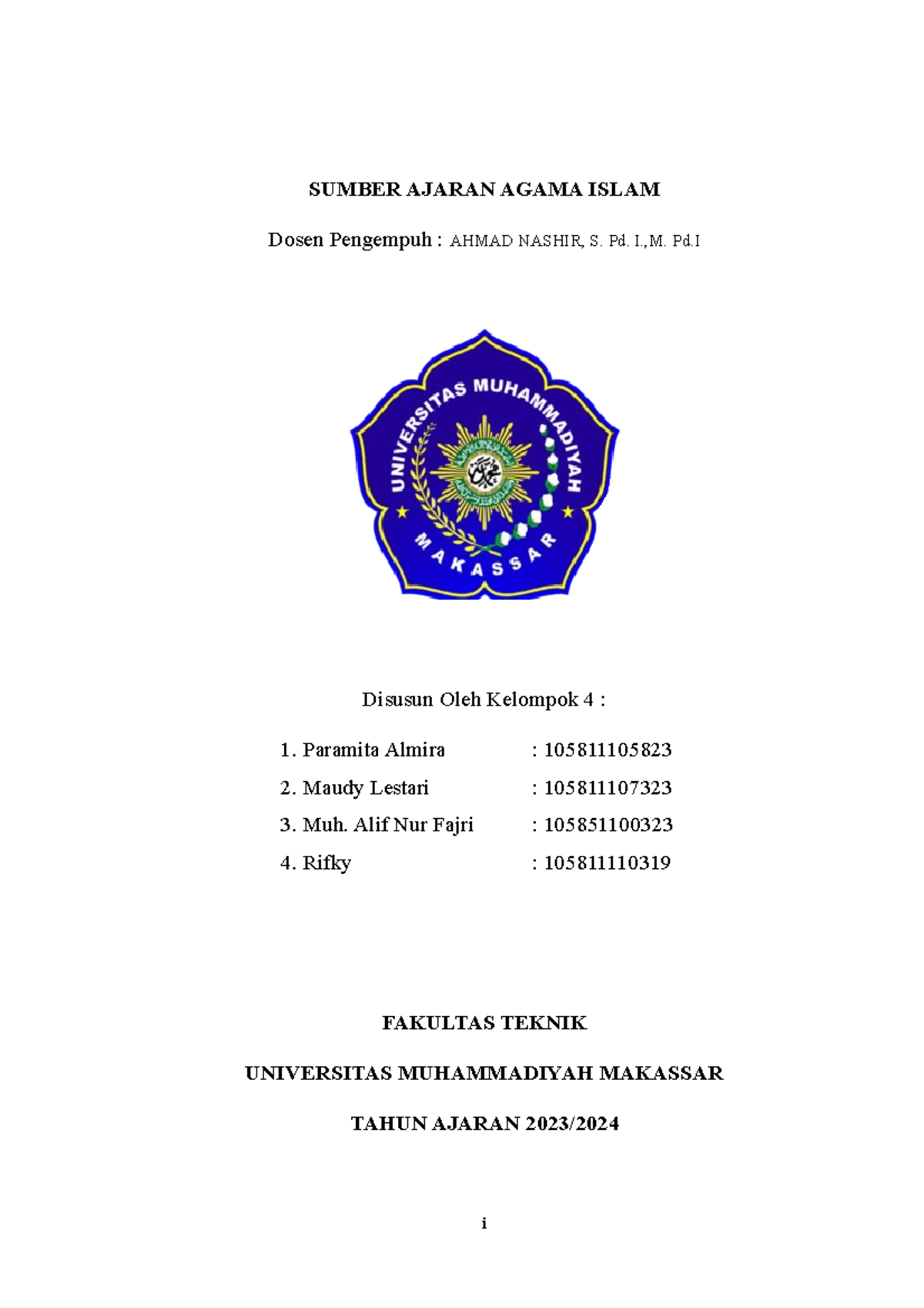 Ajaran Agama Islam - SUMBER AJARAN AGAMA ISLAM Dosen Pengempuh : AHMAD ...