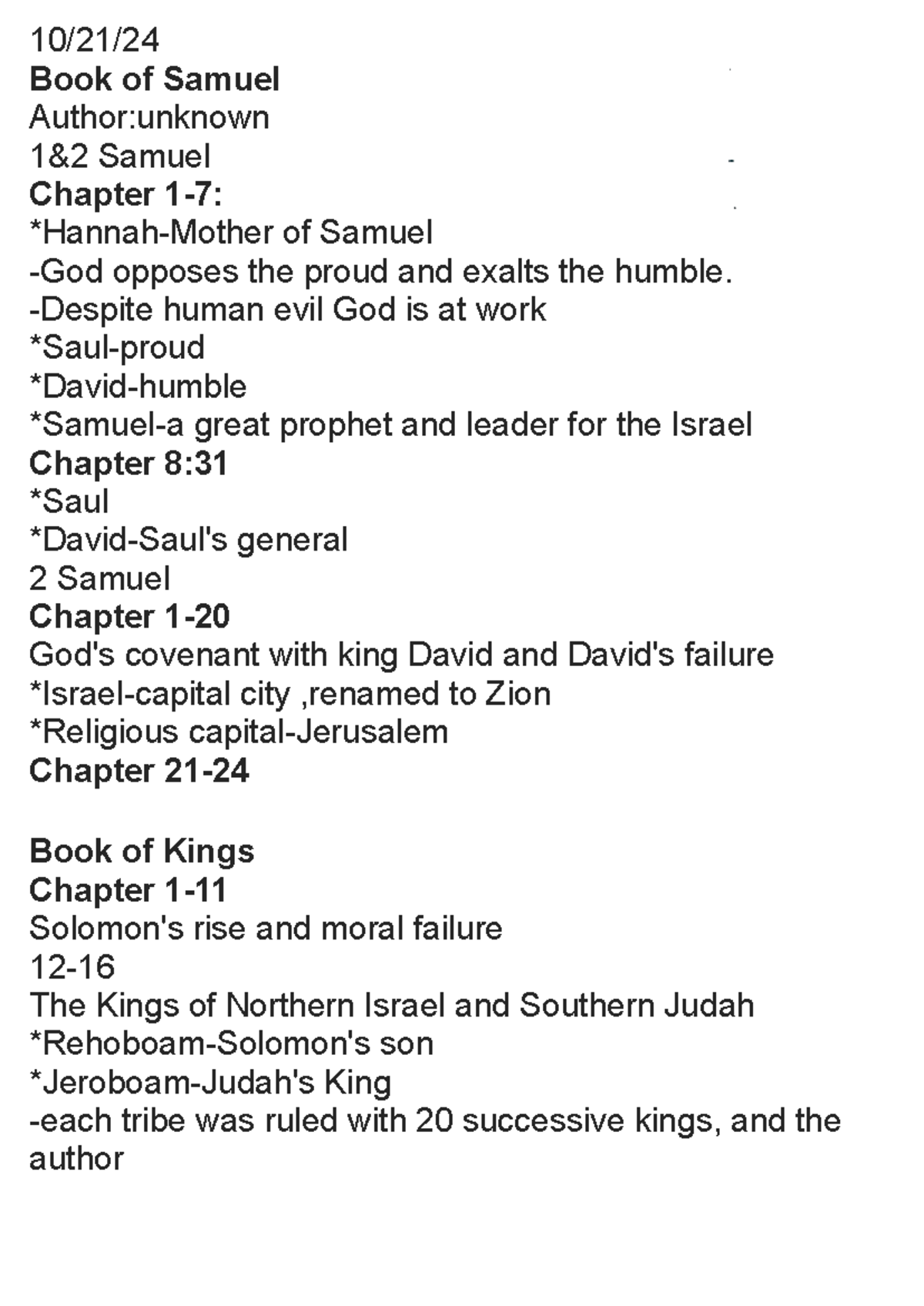CE Biblical Studies 241022 181939 - 10/21/ Book of Samuel Author ...