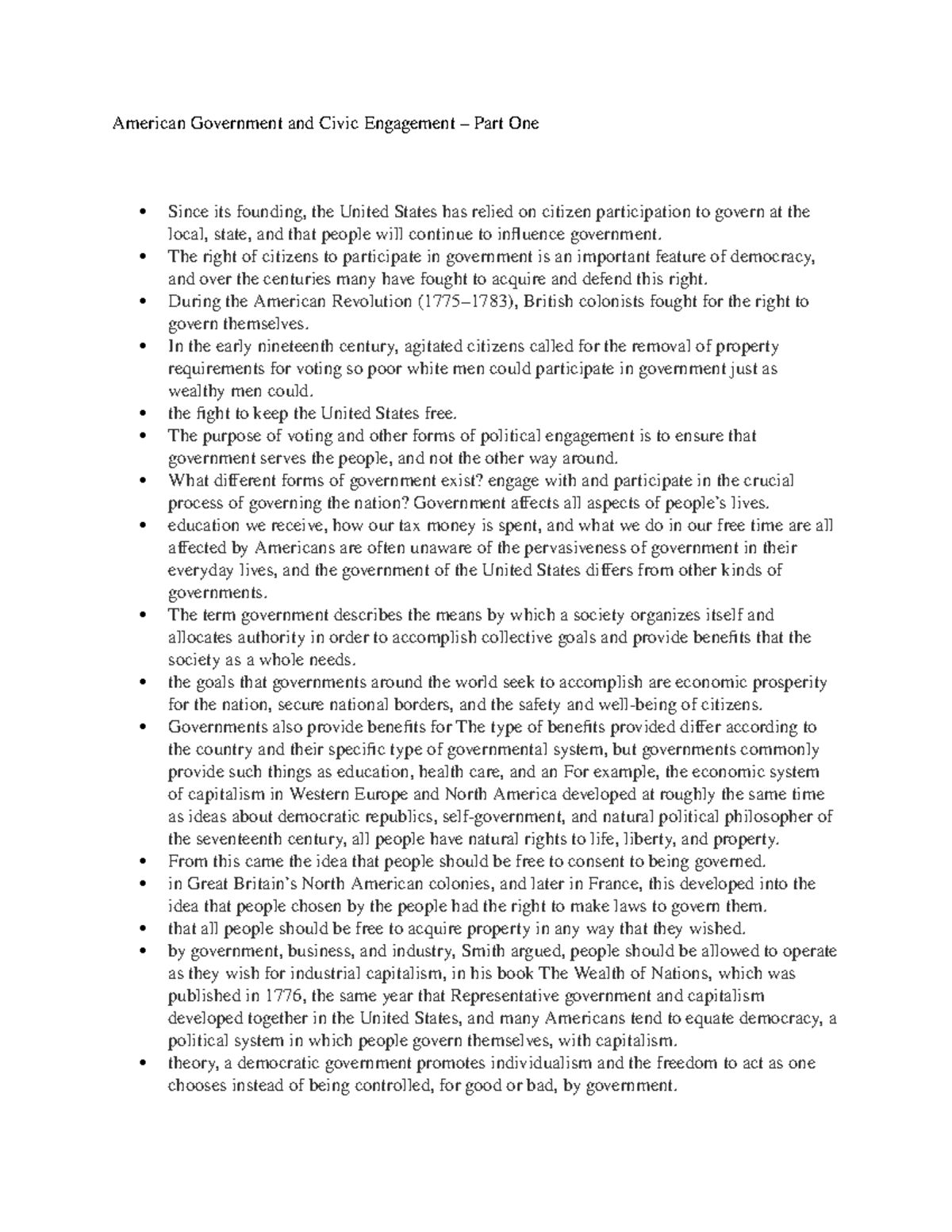 American Government and Civic Engagement – Part One - The right of ...